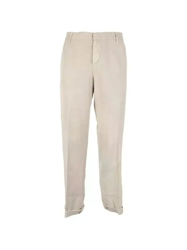 DONDUP Pressed-crease Turn-up Trousers