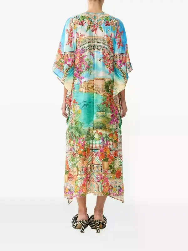 Camilla Ring-detail V-neck Kaftan