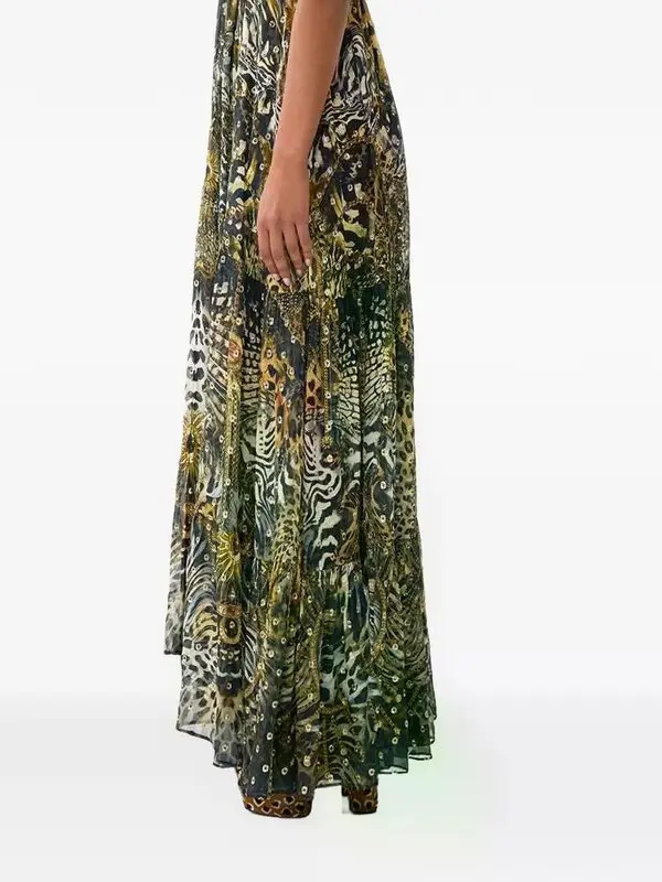Camilla Leopard-print Cut-out Halterneck Maxi Dress