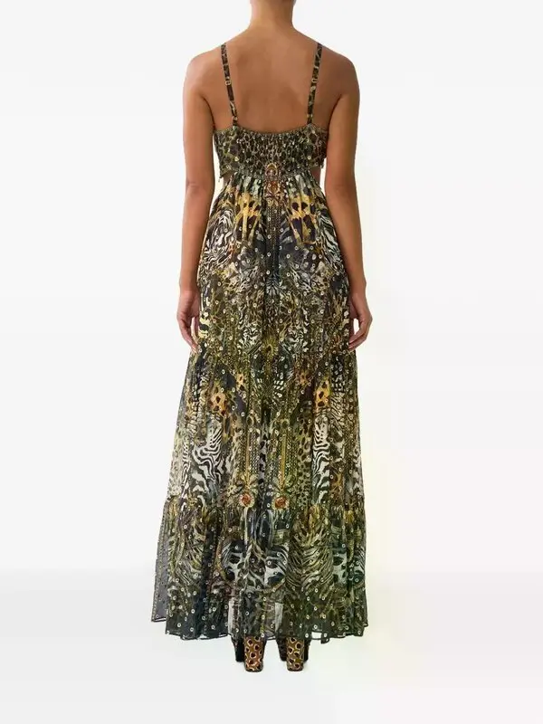 Camilla Leopard-print Cut-out Halterneck Maxi Dress