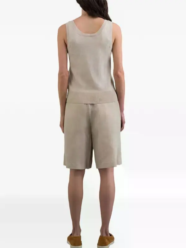 MOORER Ribbed Trim Tank Top