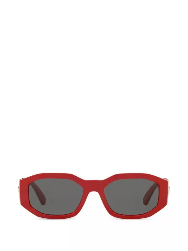 Versace Logo-plaque Octagon Sunglasses - Red