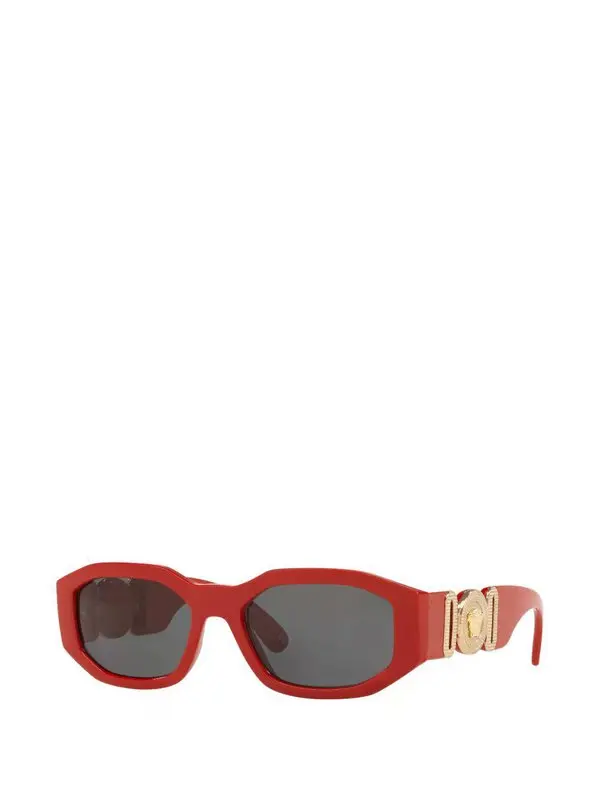 Versace Logo-plaque Octagon Sunglasses - Red