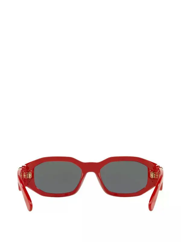 Versace Logo-plaque Octagon Sunglasses - Red