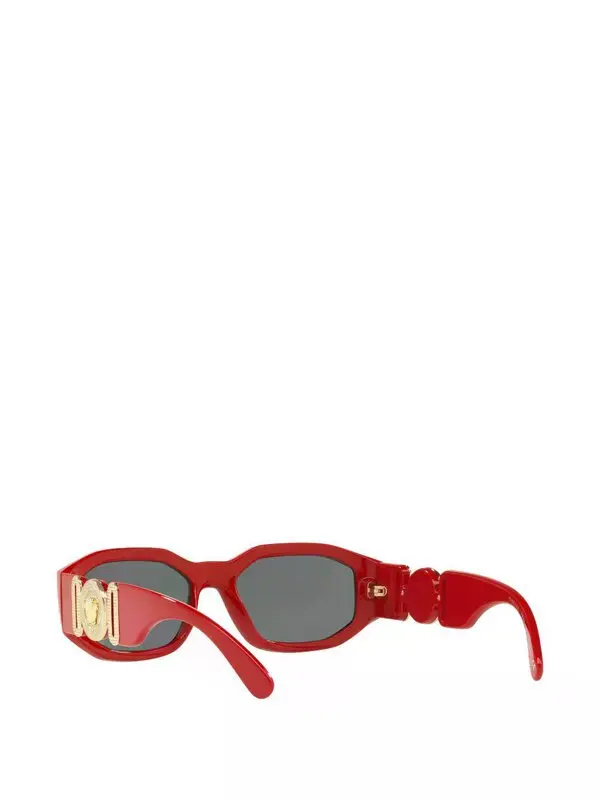 Versace Logo-plaque Octagon Sunglasses - Red