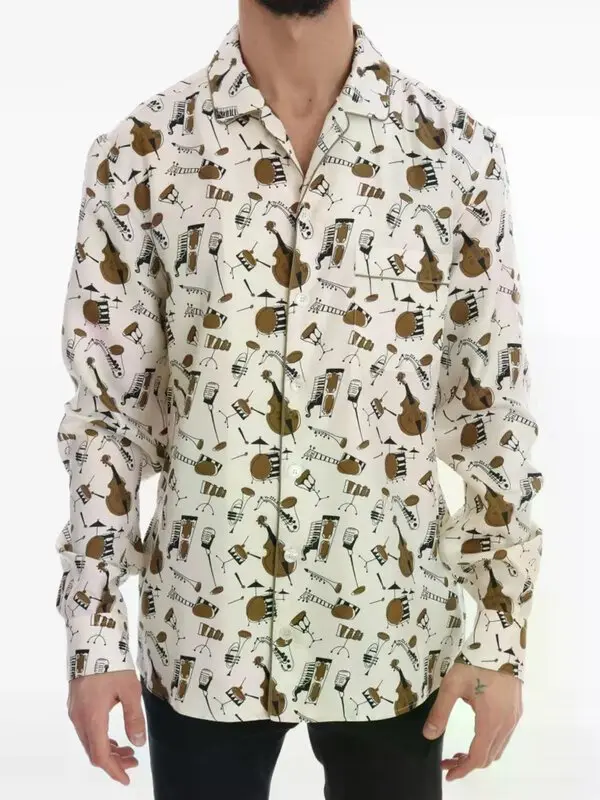 Dolce & Gabbana Musical-instrument-print Silk Shirt