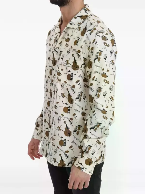 Dolce & Gabbana Musical-instrument-print Silk Shirt