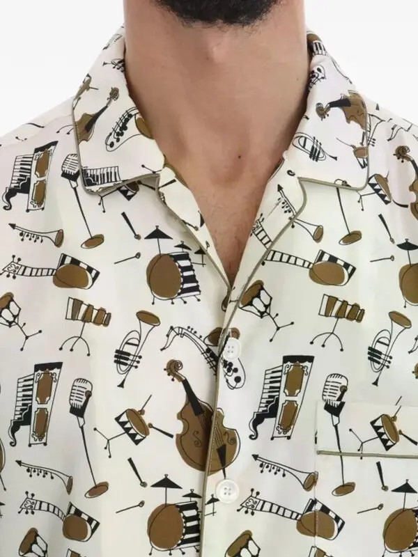 Dolce & Gabbana Musical-instrument-print Silk Shirt