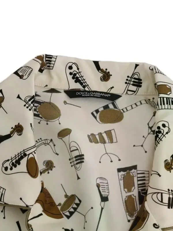 Dolce & Gabbana Musical-instrument-print Silk Shirt