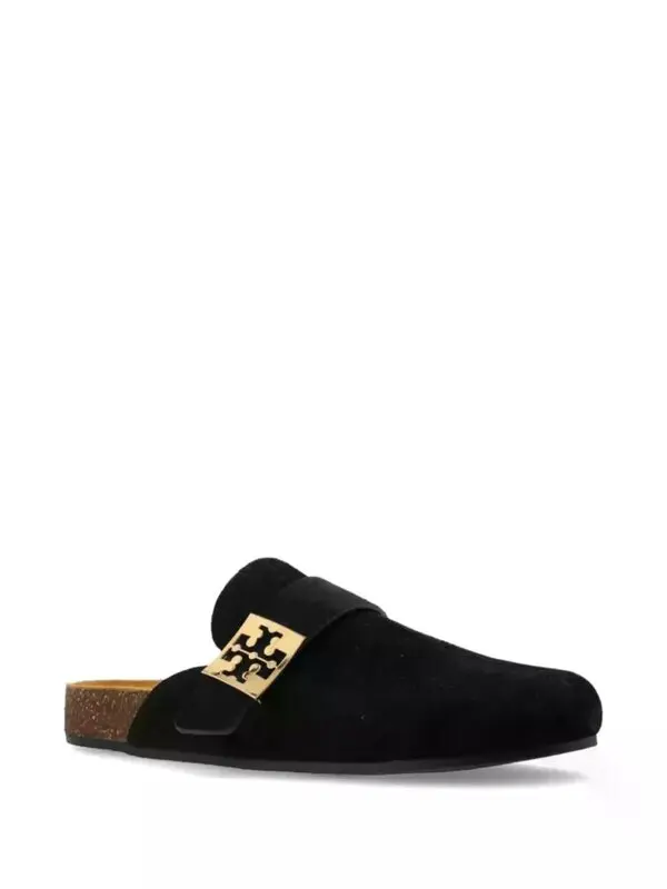 Tory Burch T-monogram Buckle Mules - Black