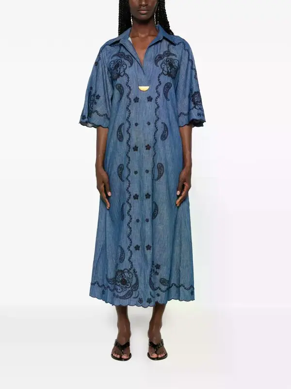 Zimmermann Zimmmermann Aster Paisley-embroidered Midi Dress
