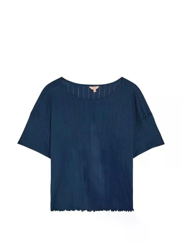 Eberjey Pointelle-knit Lettuce-trim T-shirt