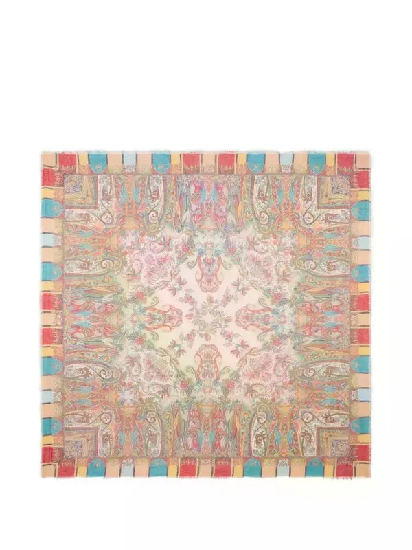 Etro Paisley-foliage Scarf - Neutrals