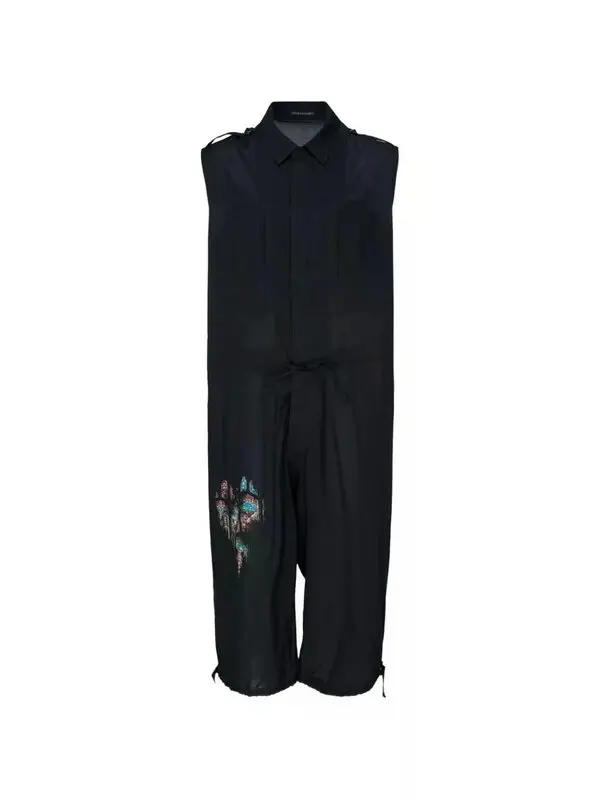 Yohji Yamamoto Graphic-print Sleeveless Jumpsuit - Black