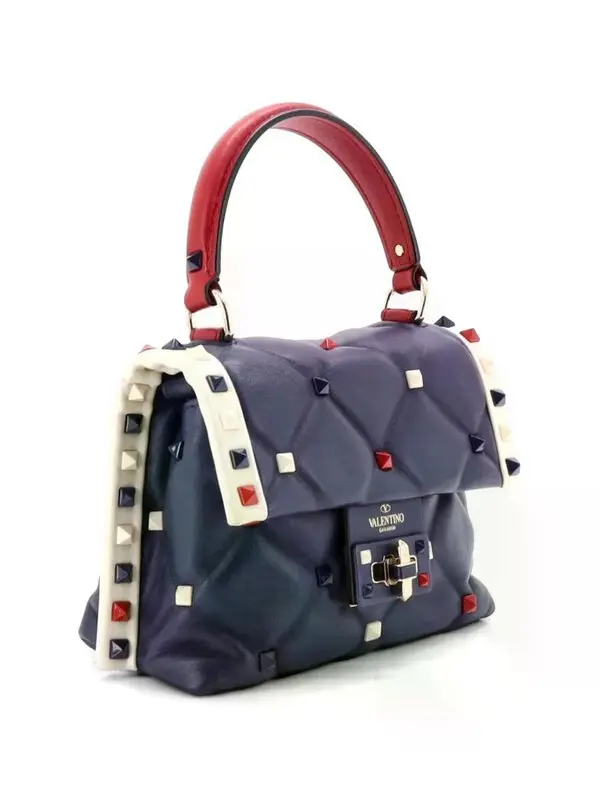 Valentino Garavani Candystud Leather Mini Satchel - Blue