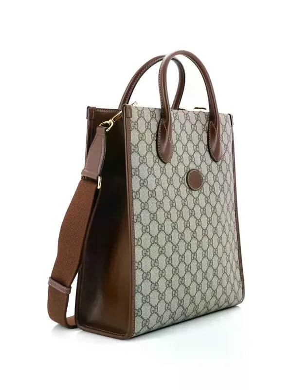 Gucci Interlocking G Gg Coated Canvas Vertical Tote Bag