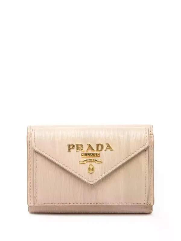 Prada 2010-2026 Vitello Move Trifold Wallet Small Wallets - Neutrals