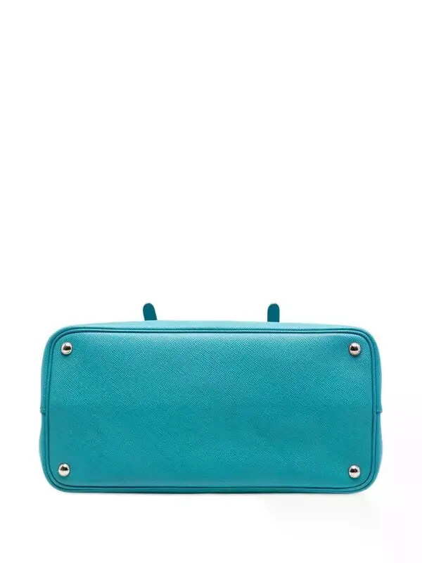 Prada 2010-2026 Medium Saffiano Cuir Satchel - Blue