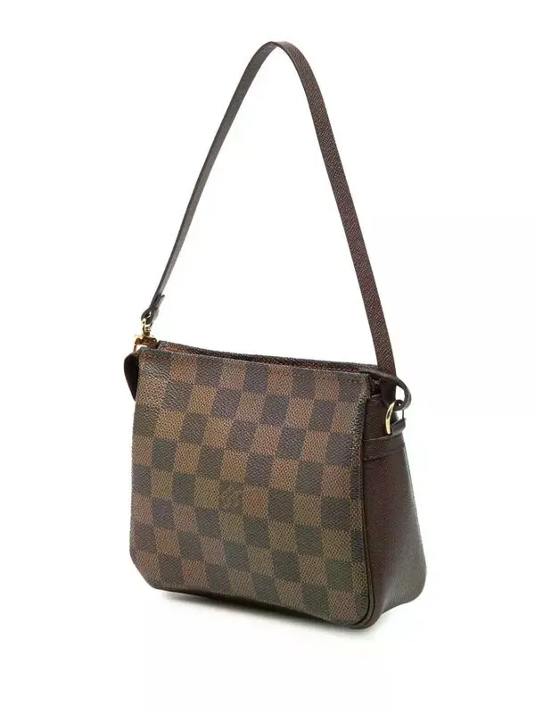 LOUIS VUITTON 2004 Damier Ebene Trousse Pochette Handbag - Brown