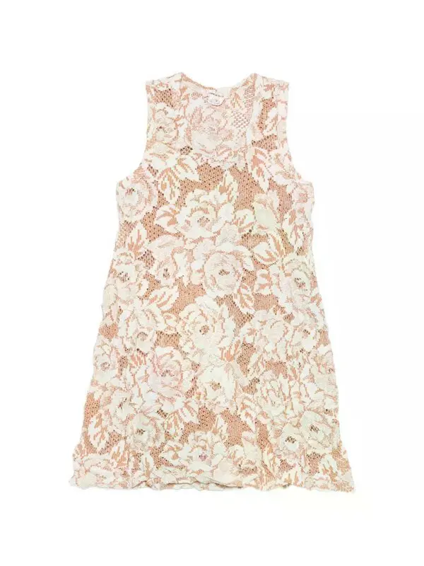 Comme Des Garçons Floral Lace Sleeveless T-shirt - Neutrals