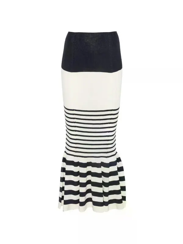 Junya Watanabe Striped Mermaid-silhouette Midi Skirt