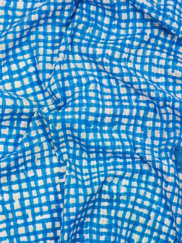 Paul Smith Fish Check-pattern Cotton Scarf