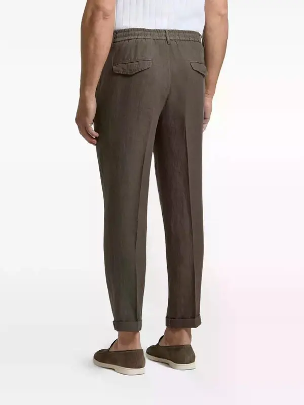 Peserico Drawstring-waist Pleated Trousers - Brown