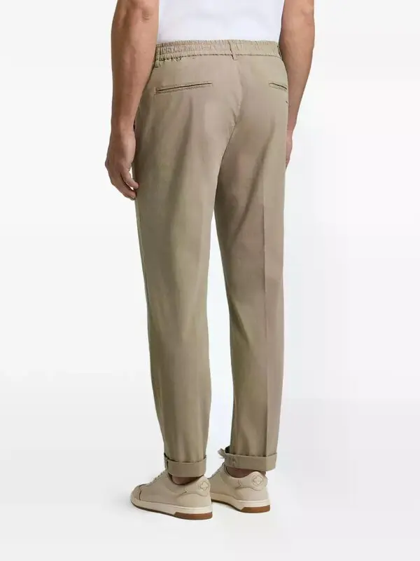 Peserico Elasticated-waistband Turn-up Trousers - Neutrals
