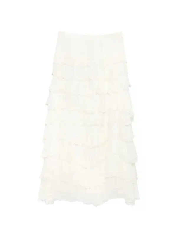 MONOCHROME Mlmtritone Ruffled Tiered Midi Skirt