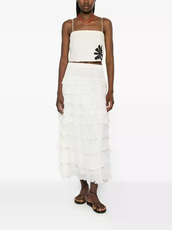 MONOCHROME Mlmtritone Ruffled Tiered Midi Skirt