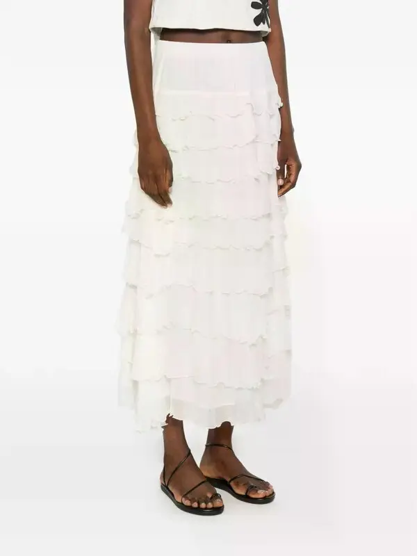 MONOCHROME Mlmtritone Ruffled Tiered Midi Skirt