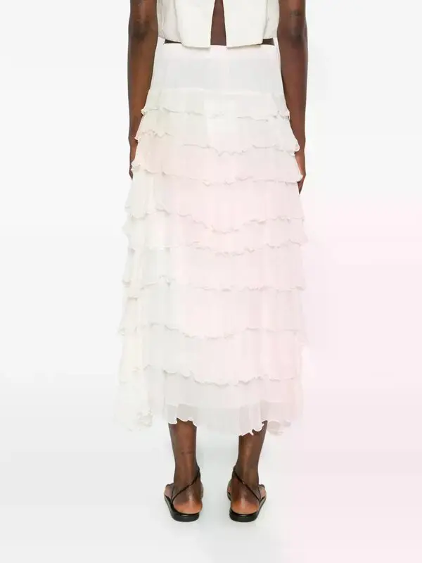 MONOCHROME Mlmtritone Ruffled Tiered Midi Skirt