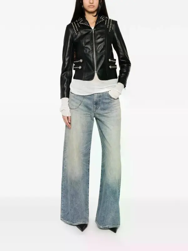 R13 Lou Stud-embellished Leather Jacket