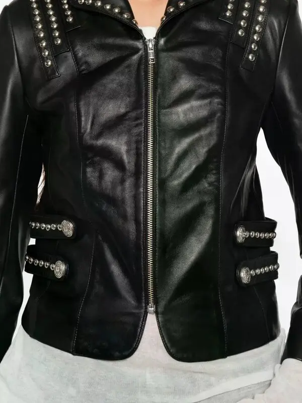 R13 Lou Stud-embellished Leather Jacket