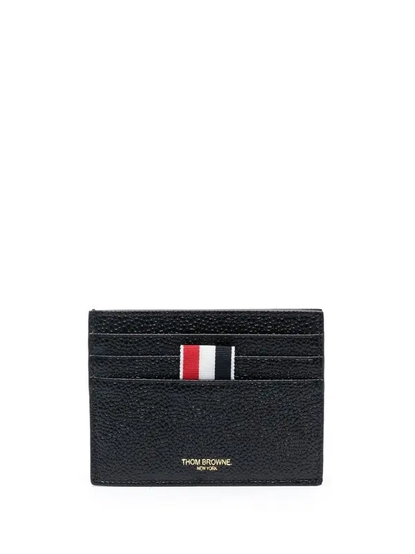 Thom Browne Leather Credit Card Case - Black