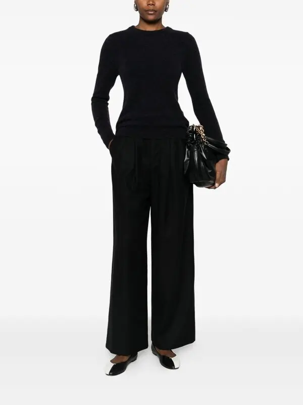 SUSANNE BOMMER Cotton Blend Trousers - Black