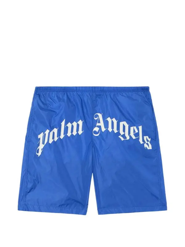 Palm Angels Logo Swim Shorts - Blue