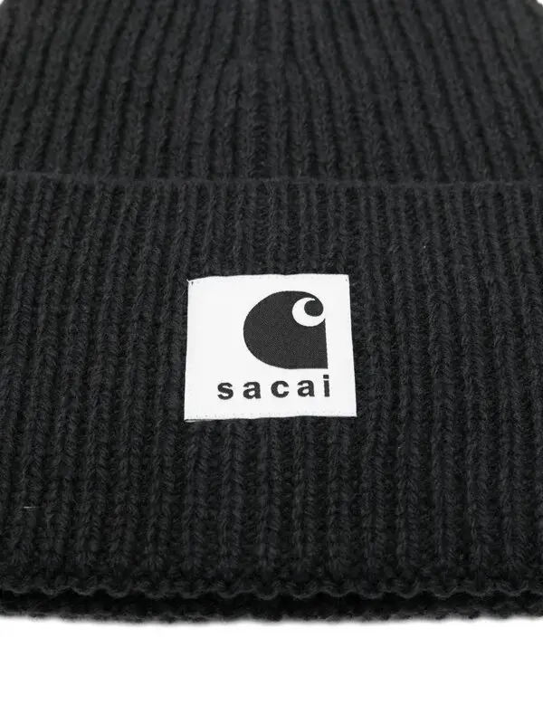SACAI X CARHARTT WIP Logo Wool Beanie