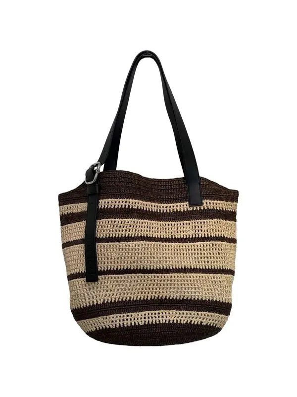 Loewe Loop Raffia Basket Bag - Brown