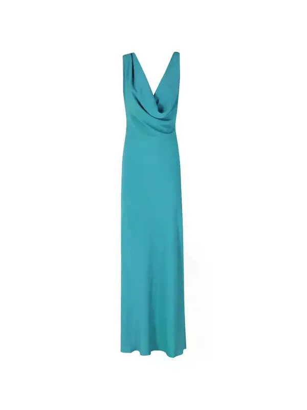Andamane Draped Tie-fastening Maxi Dress - Blue