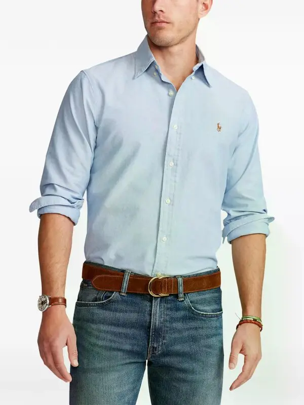 Polo Ralph Lauren Logo-embroidered Button-down Shirt - Blue