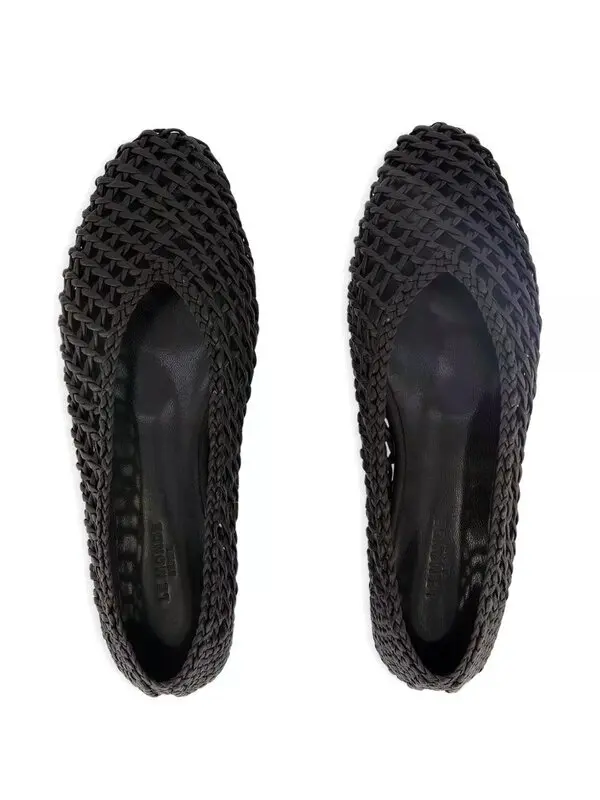 Le Monde Beryl Regency Knotted Leather Ballet Flats
