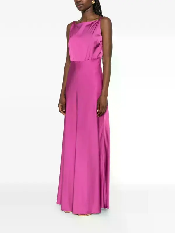Liu Jo Draped Floral-appliqué Maxi Dress - Pink