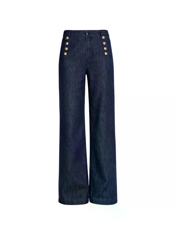 GAUDI Button-embellished Wide-leg Jeans