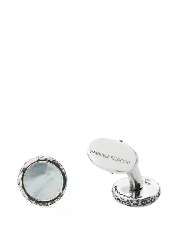 Emanuele Bicocchi Mother-of-pearl Arabesque Cufflinks