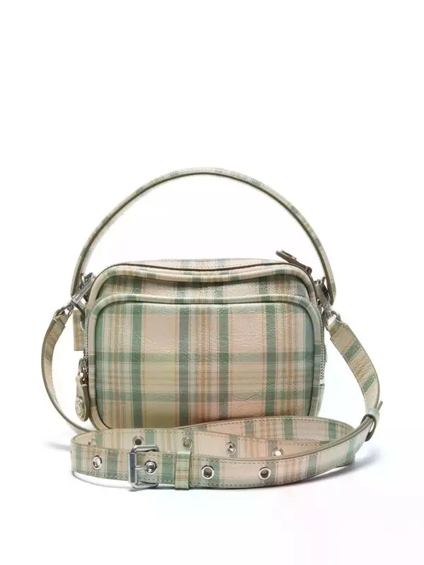 Acne Studios Check-print Leather Cross Body Bag - Neutrals
