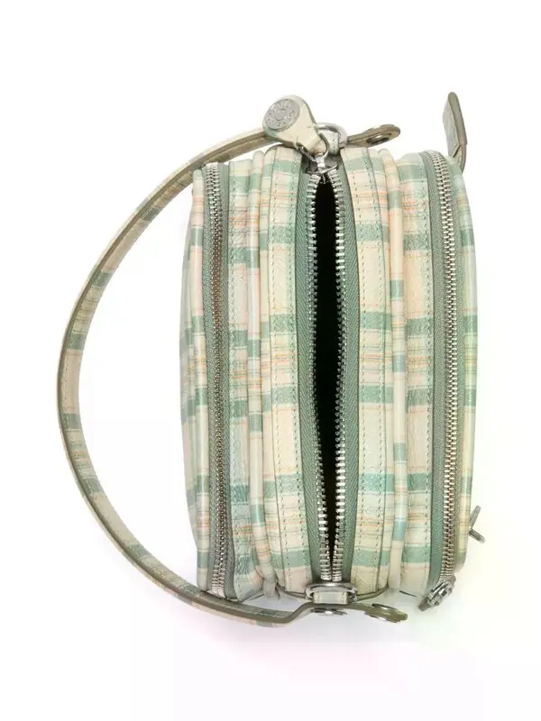 Acne Studios Check-print Leather Cross Body Bag - Neutrals