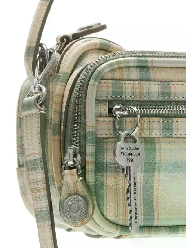 Acne Studios Check-print Leather Cross Body Bag - Neutrals
