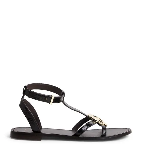 Maje Leather Band Sandals - Brown