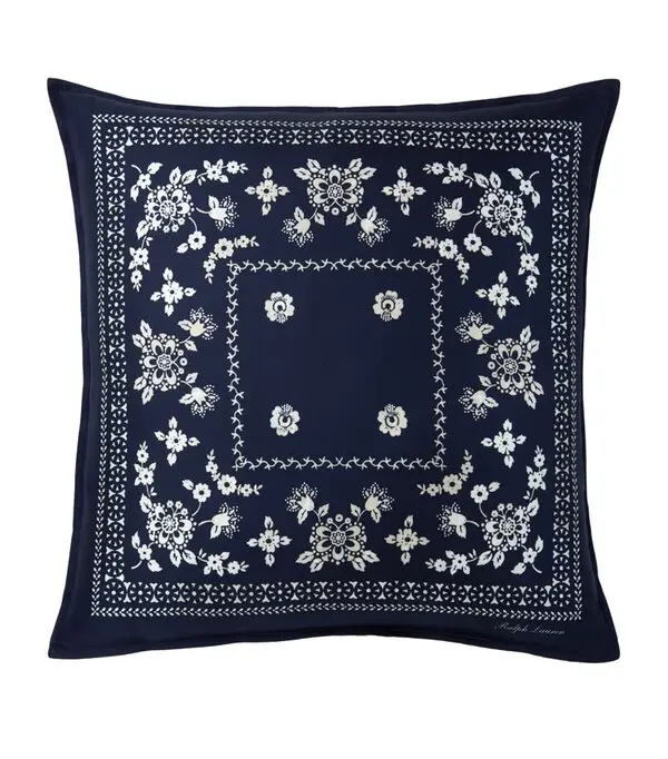 Ralph Lauren Silk Brynn Square Cushion Cover - Navy